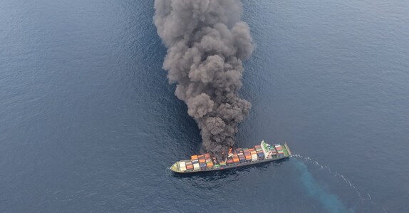 Burning ship Wan Hai 503's slow but steady and dangerous drift to Kochi ...