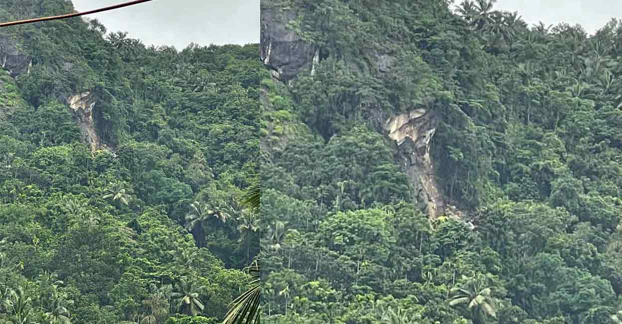 Rock slips from hillock in Kozhikode, gets lodged midway; over 20 ...