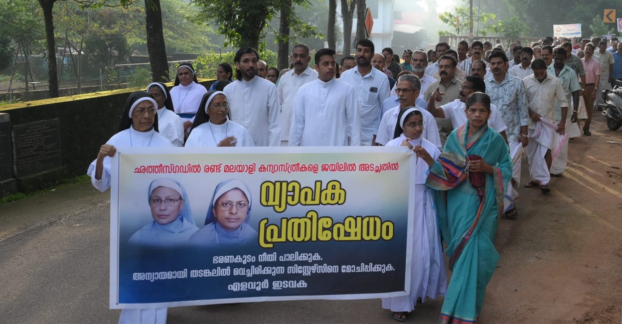 Church bodies, political parties protest against arrest of Keralite ...