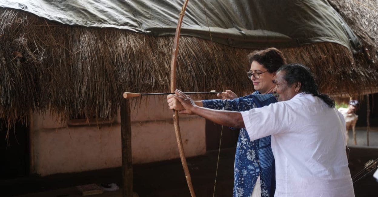 Priyanka Gandhi wins heart of seed guardian Cheruvayal Raman | Kerala ...