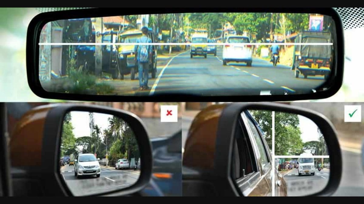 car side mirror correct position