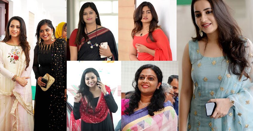 Bhavana and Ramya shine at Hemanth Menon's wedding reception