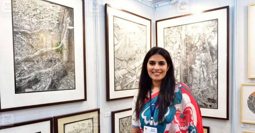 Capturing nature on canvas; Painting Exhibition by Surumi Mammootty draws attention | Art and ...