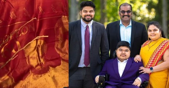 Napoleon's wife surprises actor on 60th birthday, wears sari displaying characters from his ...