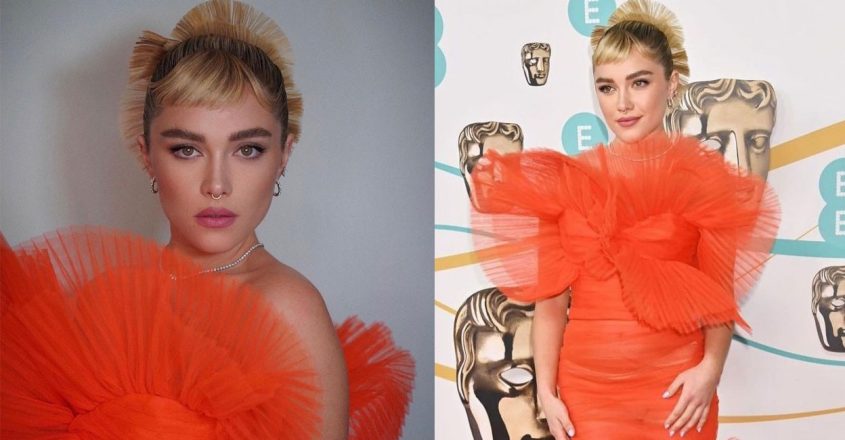 Florence Pugh shocked as she gets hit in the face by a flying object ...