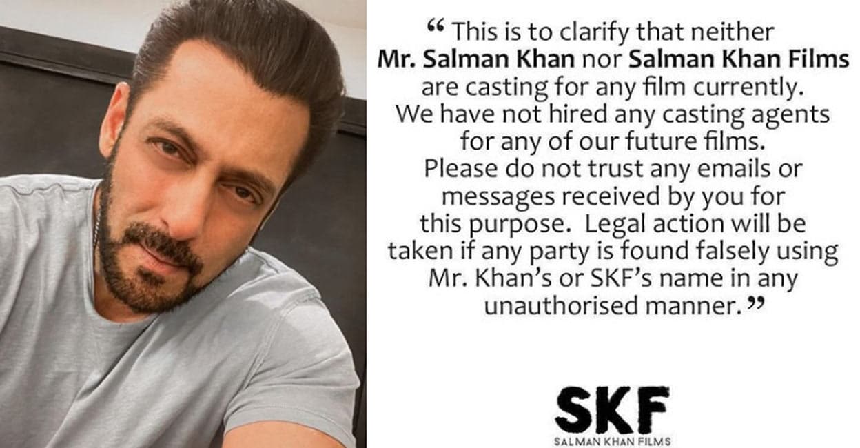 Salman Khan threatens legal action against fake casting agents ...