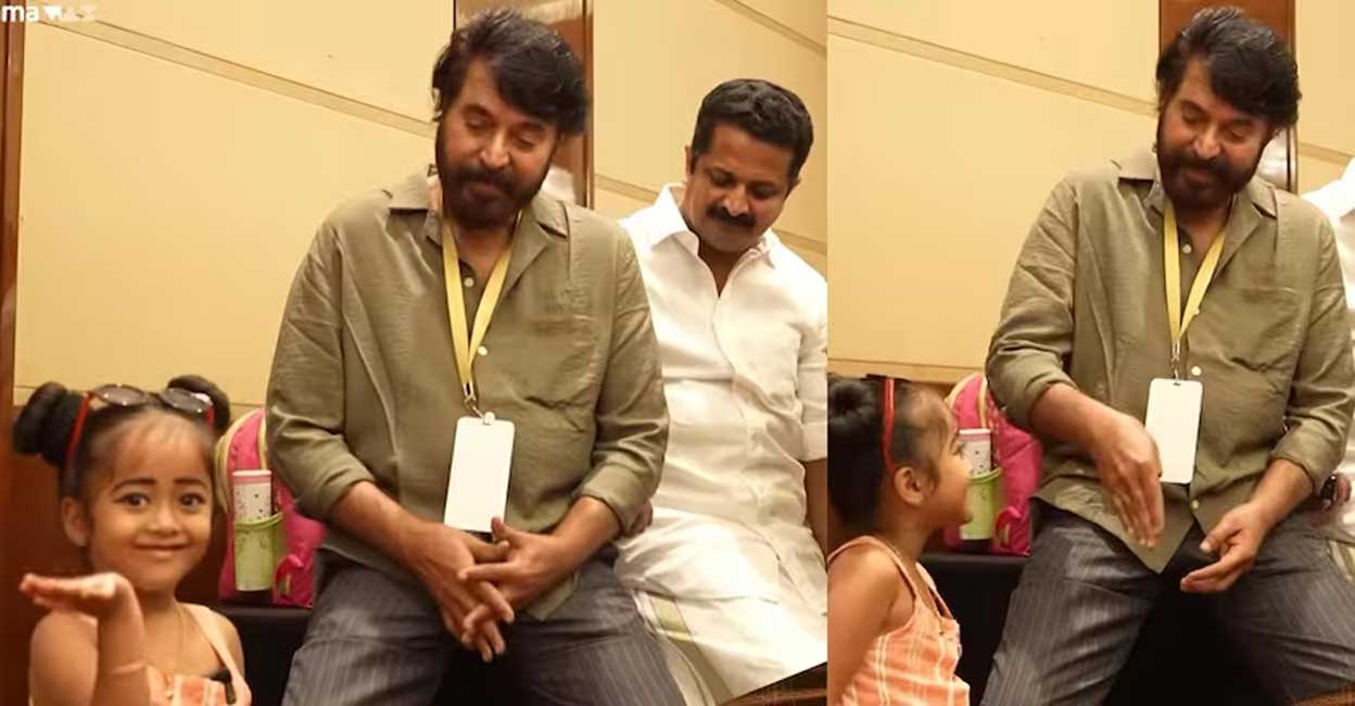 Mammootty and Malutty's adorable meeting; the cutie imitates the ...