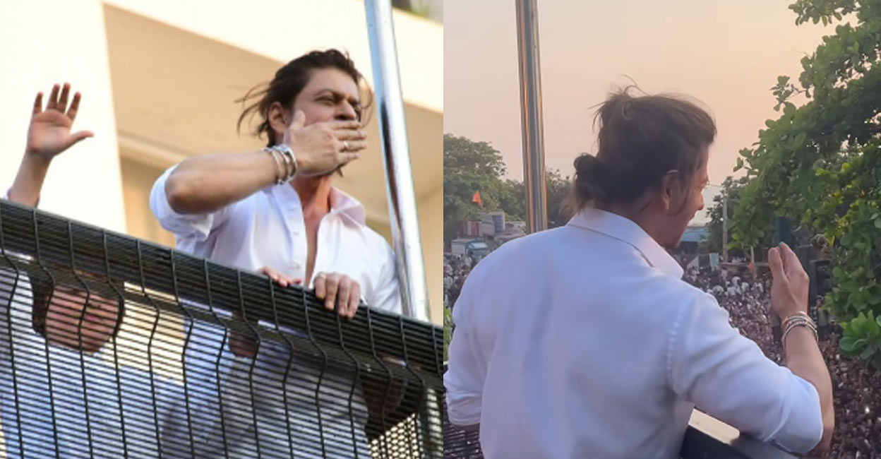 Shah Rukh Khan, son AbRam greet fans outside Mannat during Eid ...