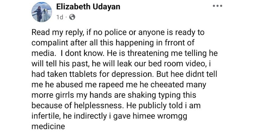 Former partner Elizabeth accuses Bala of physical, mental abuse during marriage | Onmanorama