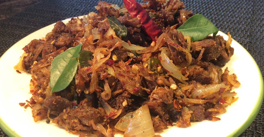 Spicy beef chathachu ularthiyathu | Kerala recipe | Food | Manorama English