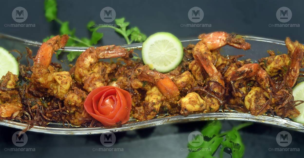 Spicy prawns punch with ginger-garlic marinade | Seafood Recipe ...