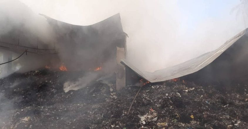Fire erupts at waste treatment plant in Kozhikode | Onmanorama