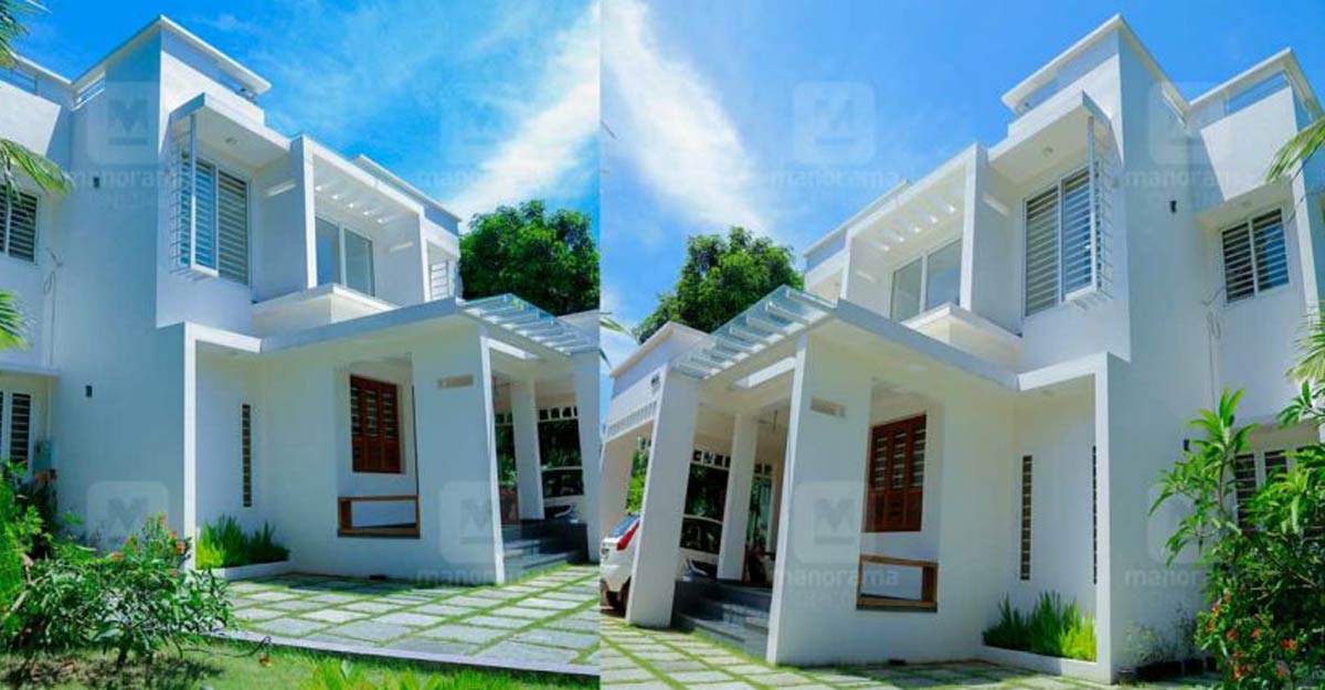 Designer’s white-themed house in Thalassery is classy and space ...