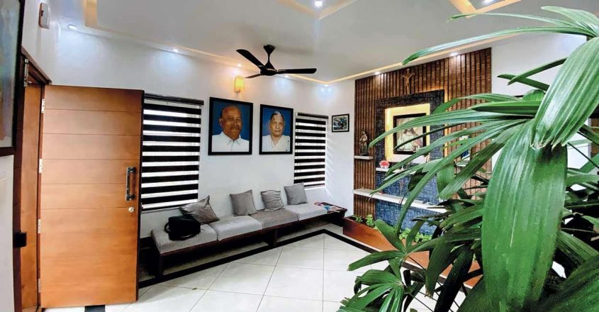 Simple and classy, this modern Vaduthala house in 5 cents is perfect