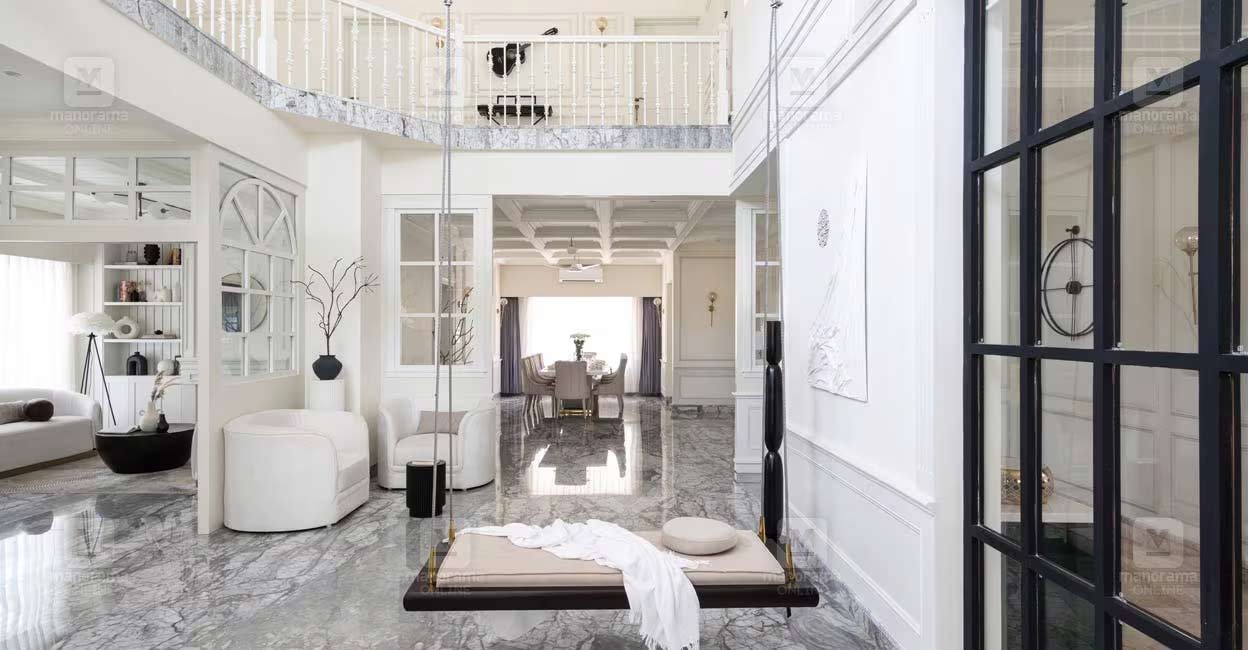 Dreamy white designs make this new home in Kasaragod exuberant dwelling ...