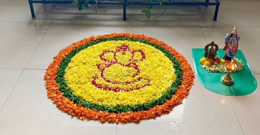 Onam floral carpet designs and the 10 incarnations of Lord Vishnu ...