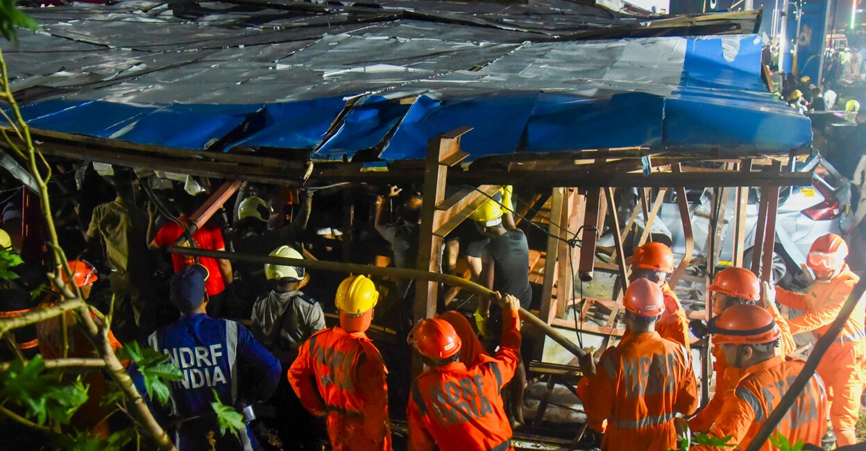 8 killed, 70 injured as giant hoarding collapses over fuel station in Mumbai
