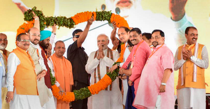 Modi slams Oppn, refers to Rahul's 'unwanted hug' at UP rally