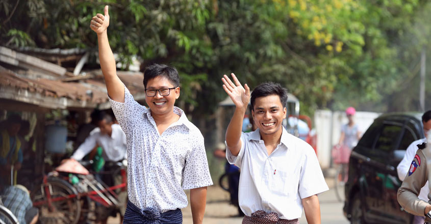 After 500 days in Myanmar jail, 2 Reuters reporters walk free | World ...