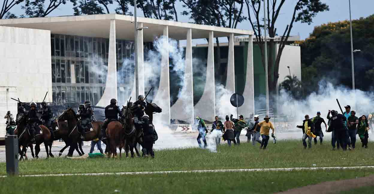 Bolsonaro supporters storm Brazil presidential palace, Congress ...