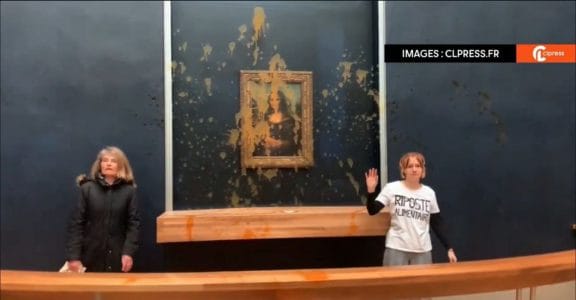 Climate activists throw soup at 'Mona Lisa' painting in Paris' Louvre ...