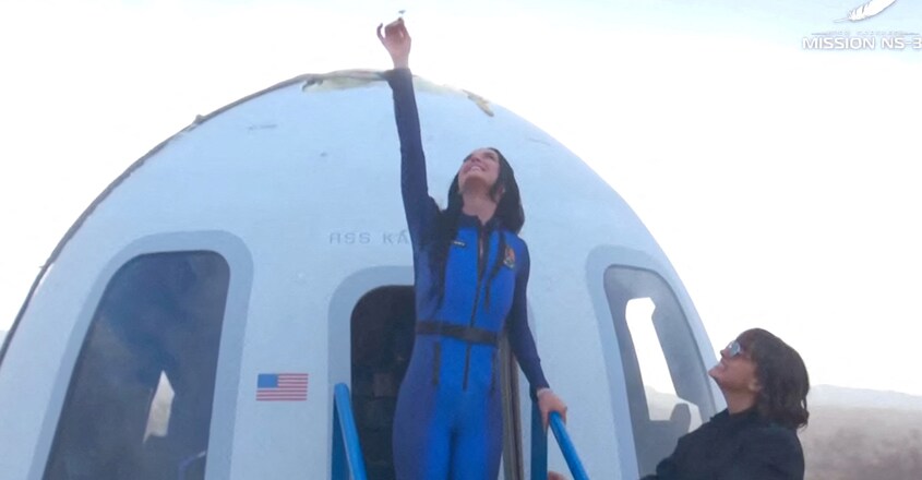 Blue Origin rocket with all-female crew, including pop star Katy Perry, launches to space