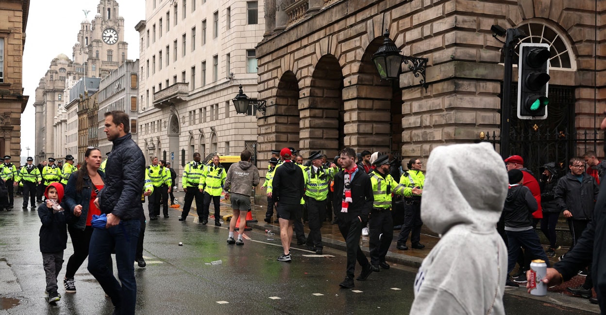 27 injured as car rams into Liverpool fans during Premier League ...