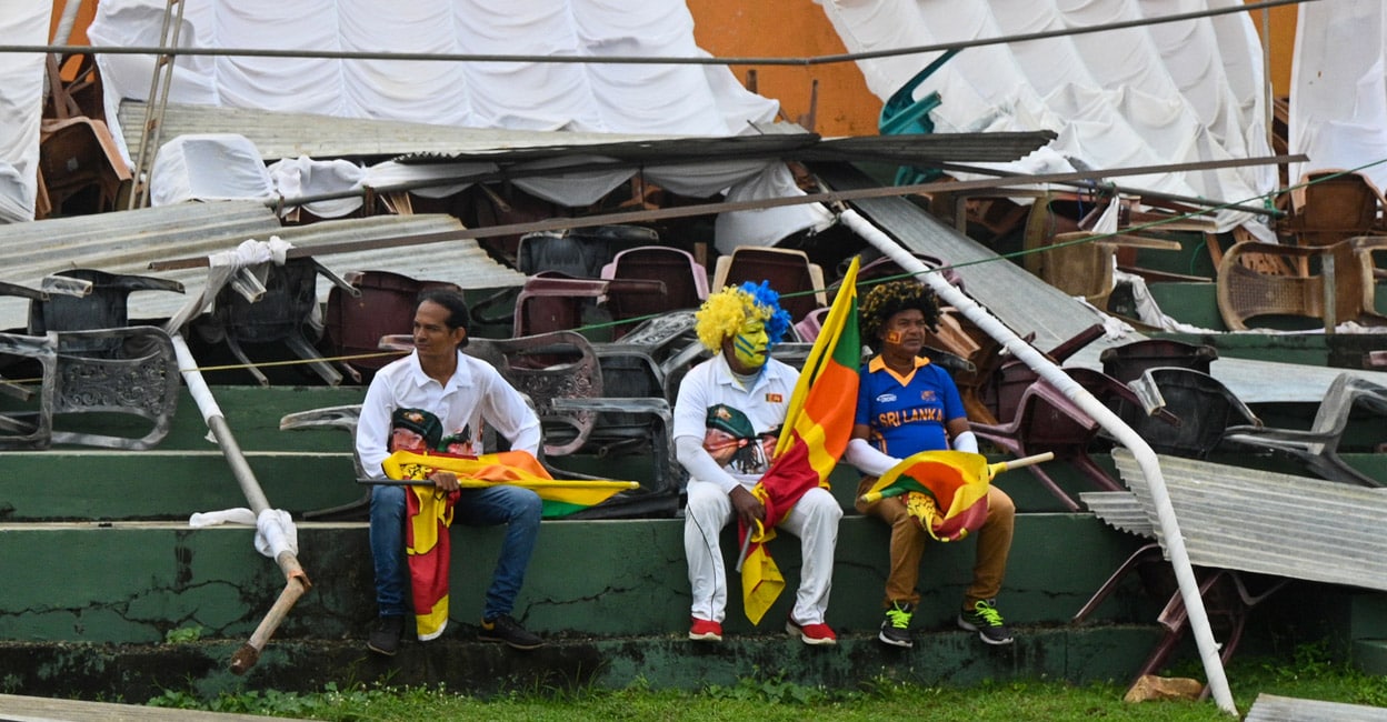 Stand collapses amid heavy rain at Galle Stadium | Cricket News ...