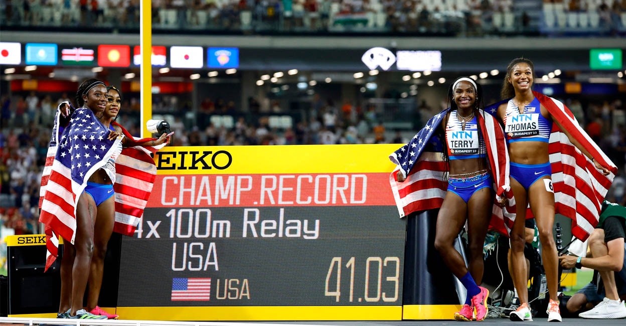 World Championships: US take double gold in sprint relays