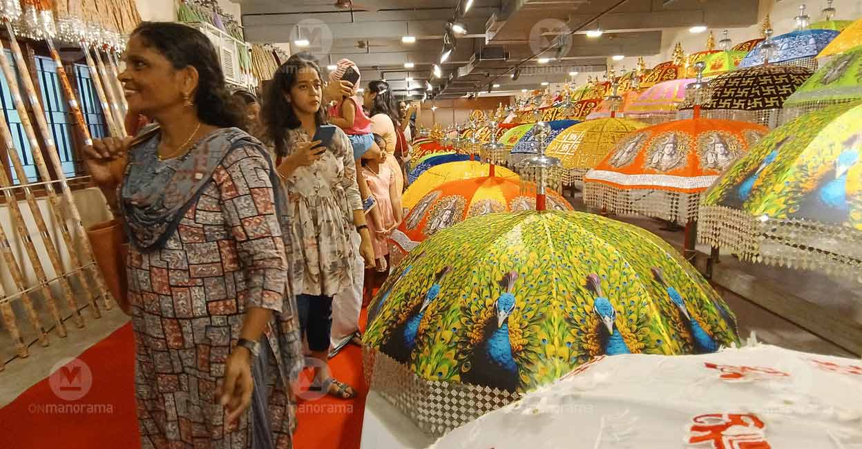 Thrissur Pooram ‘aana chamayam’ expo begins: See elephant oraments on display | Travel | Onmanorama