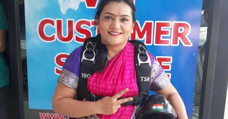 Shital Mahajan is on a real high, sets a new record skydiving in saree ...